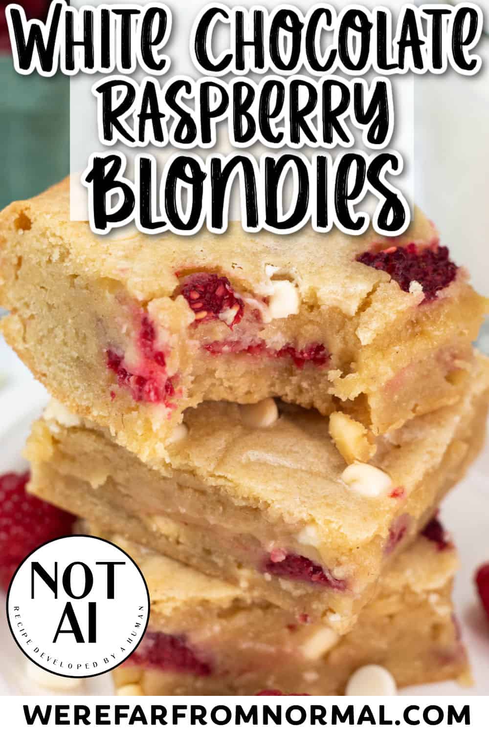 Easy White Chocolate Raspberry Blondies